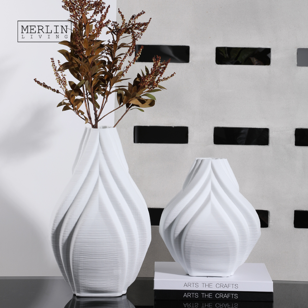 Best Merlin Living 3D Printed Water Drop Shape Ceramic Vase factory and ...