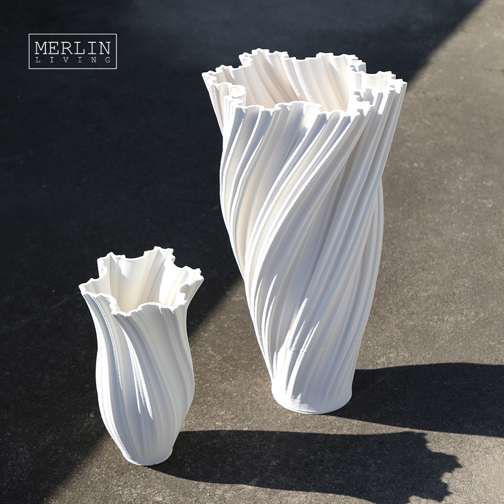 Best Merlin Living 3D Printing Ceramic Home Decor Modern Curled Texture ...