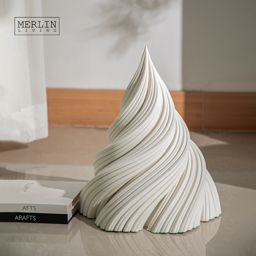 Best Merlin Living 3D Printing Vase spiral cone shape white home ...
