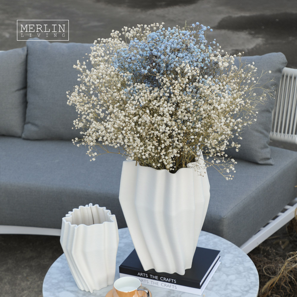 Best Merlin Living 3D Printing Wrinkled Line Ceramic Vase For Home ...