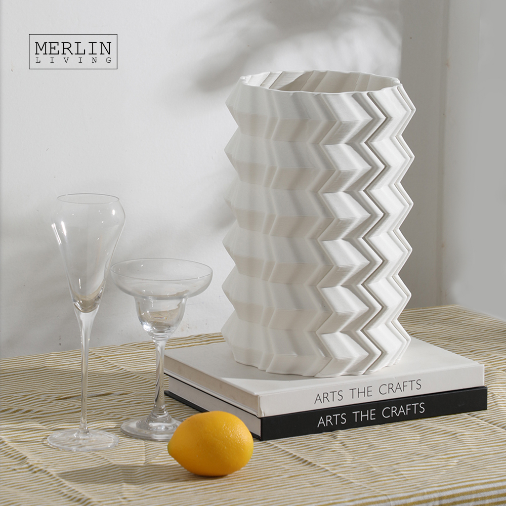 Best Merlin Living 3D Printing ceramic home decor Spring-shaped vase ...