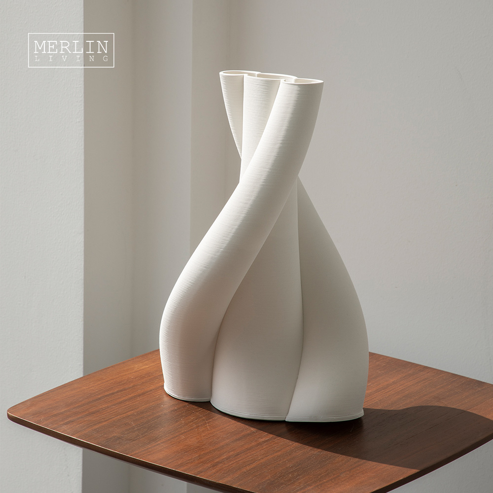 Best 3D Printing flat twisted vase ceramic home decor Merlin Living ...