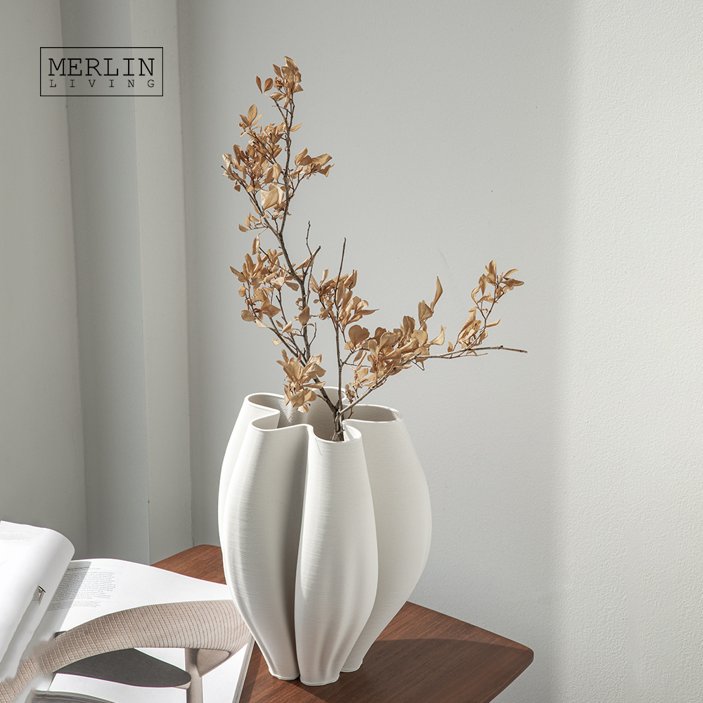 Best 3D Printing white modern flower vases ceramic home decor Merlin ...