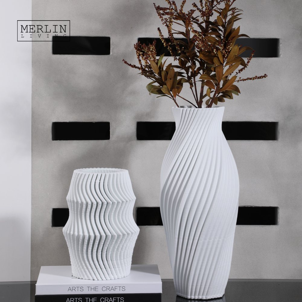 Best Merlin Living 3D printed dense deep groove line ceramic vase ...