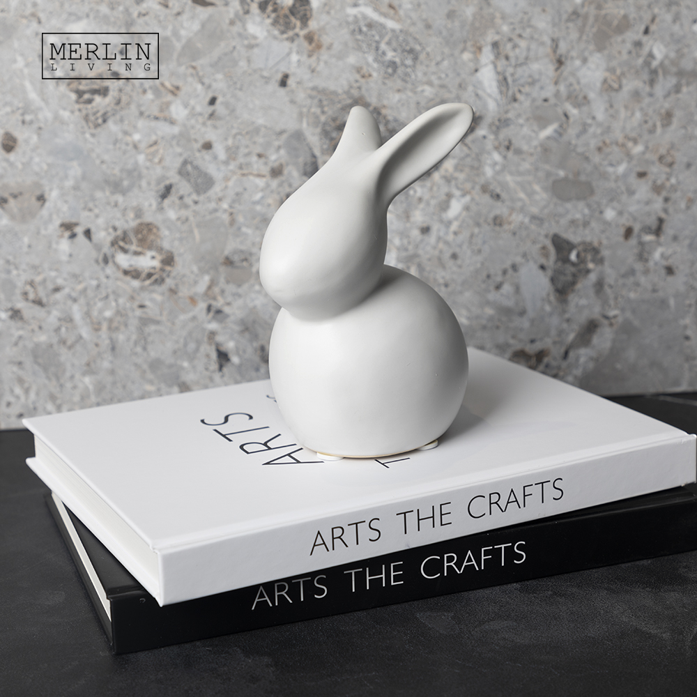 Best Ceramic white rabbit small ornament animal figurine Merlin Living ...