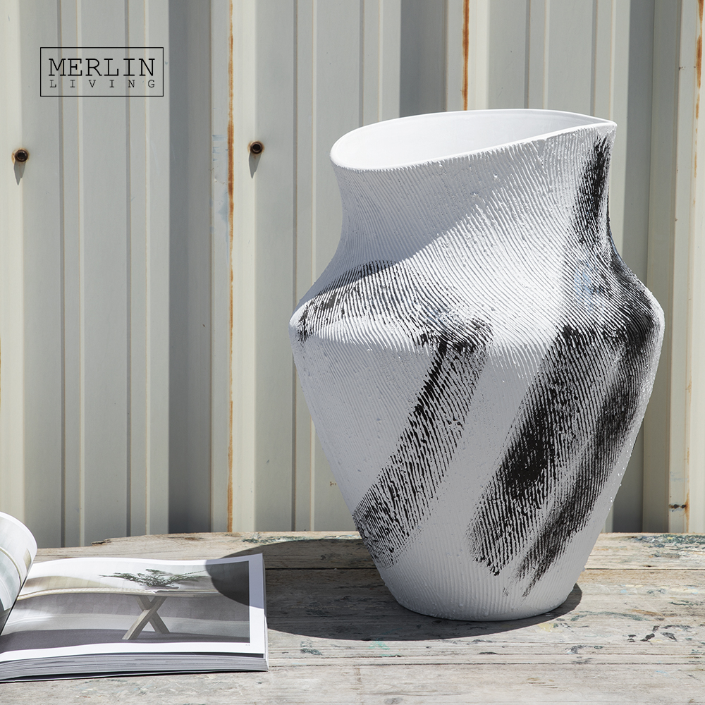 Best Merlin Living Hand Painting Nordic Home Decor White Art Vase ...
