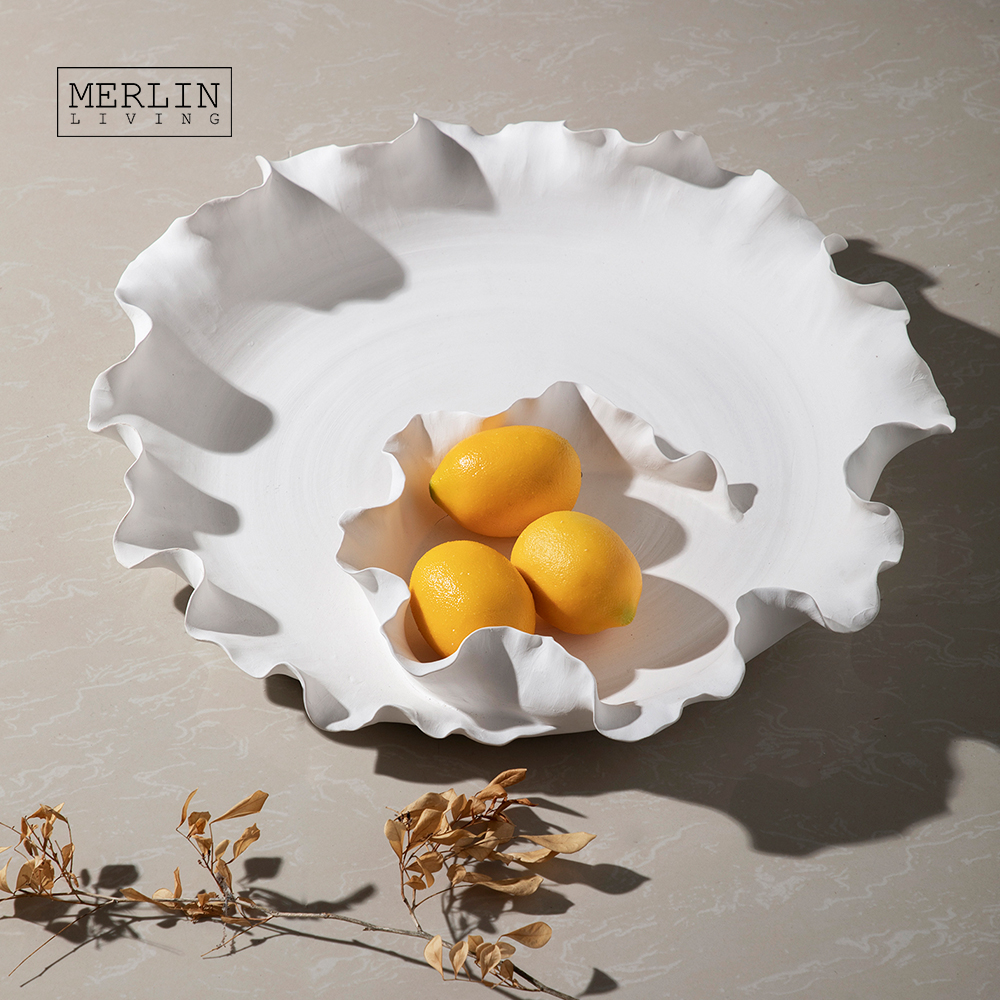 Best Handmade Ceramic Fruit Bowl Large white plate home decor Merlin ...