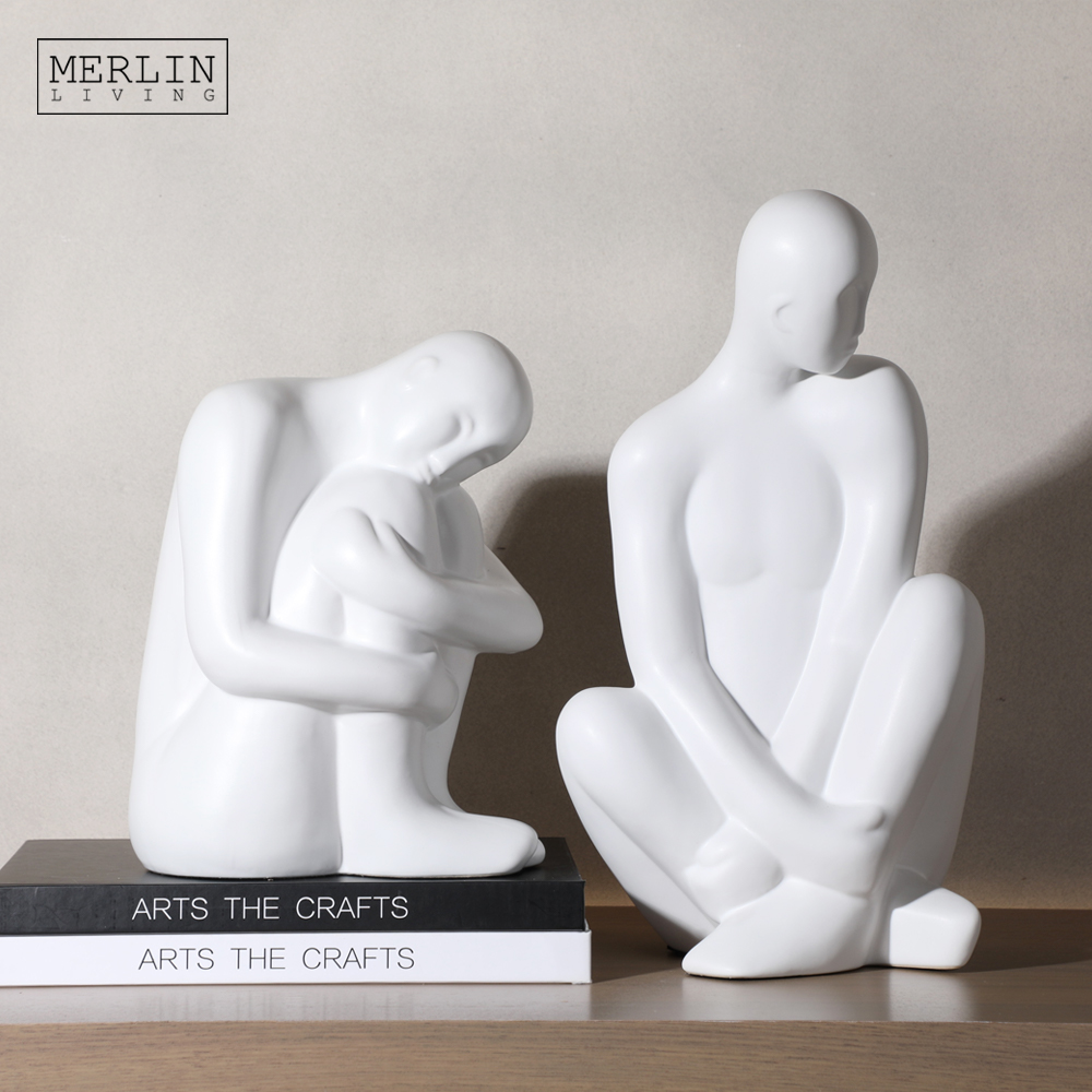 Best Merlin Living Matte White Character Sitting And Hugging Ornament ...