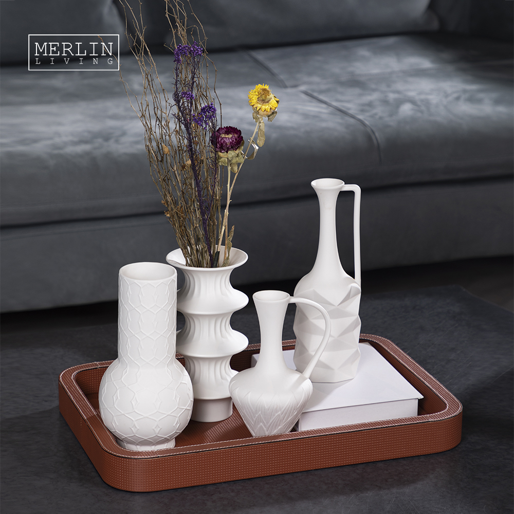 Best Merlin Living Nordic Style Rattan texture Ceramic Vase factory and ...